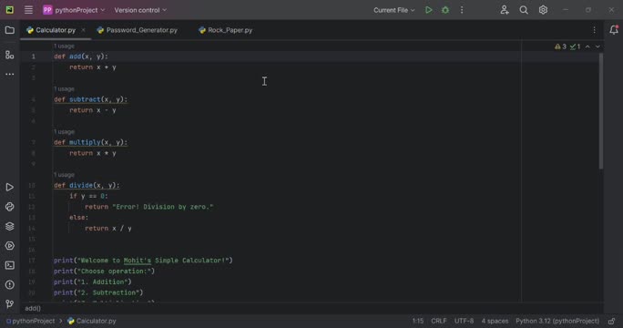 Mohit Saitwal on LinkedIn: #pythonprogramming #calculatorproject # ... Mohit Saitwal on LinkedIn: #pythonprogramming #calculatorproject # ...
