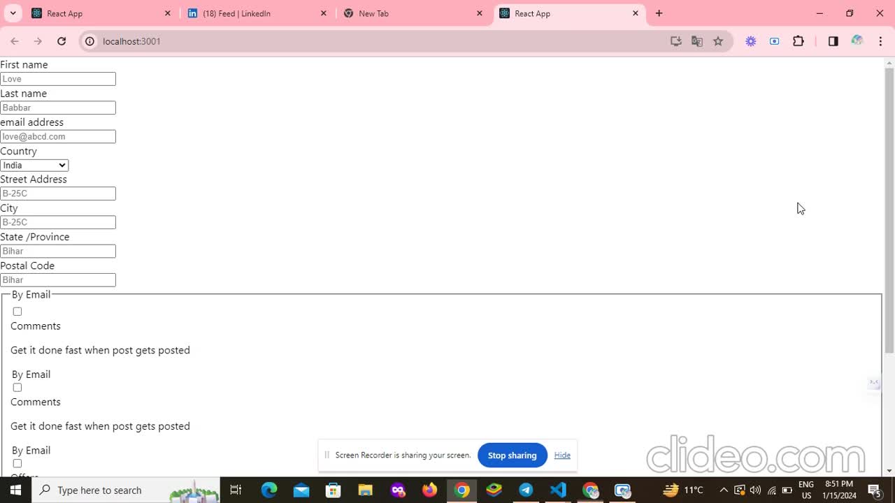 Created a React form with React components | Pronoti Mitra posted on ... Created a React form with React components | Pronoti Mitra posted on ...