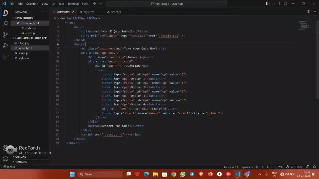 HariHaran K on LinkedIn: #html #javascript #css #internpe #task3 # ... HariHaran K on LinkedIn: #html #javascript #css #internpe #task3 # ...
