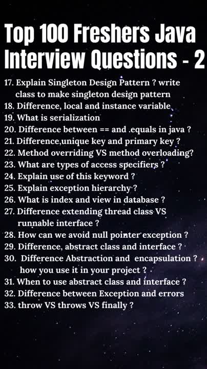 Java Interview Preparation . on LinkedIn: #java #javaprogramming #dsa # ... Java Interview Preparation . on LinkedIn: #java #javaprogramming #dsa # ...