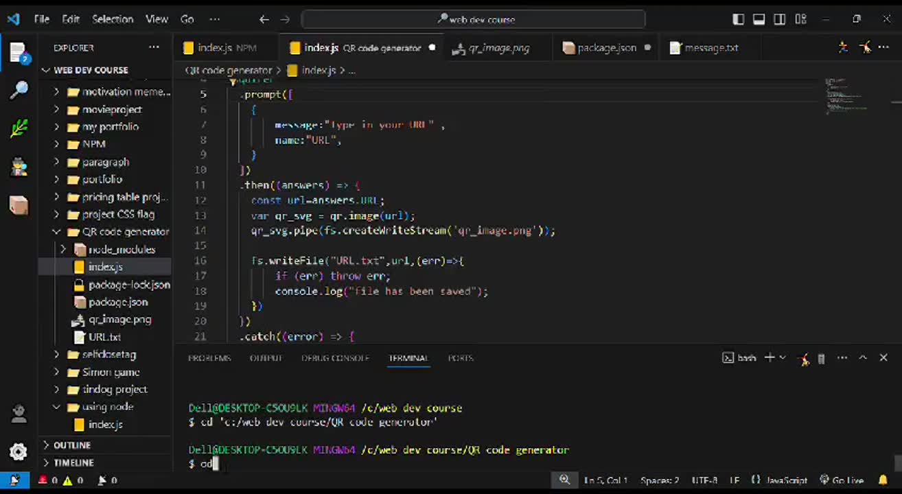 Sirisha Fulara on LinkedIn: #webdevelopment #nodejs #qrgenerator Sirisha Fulara on LinkedIn: #webdevelopment #nodejs #qrgenerator