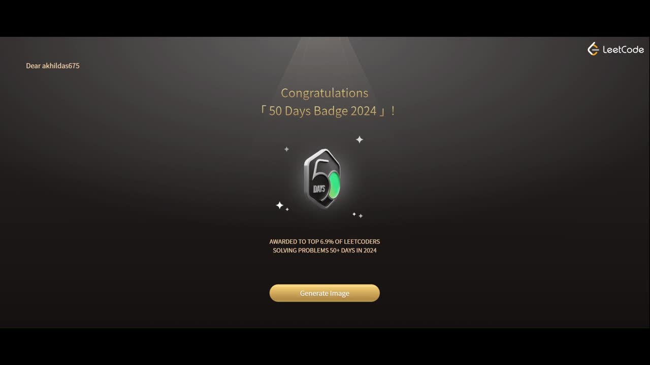 AKHILDAS H on LinkedIn: Successfully completed 50 days Leetcodeπ― AKHILDAS H on LinkedIn: Successfully completed 50 days Leetcodeπ―