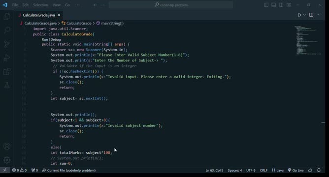 👋 My solution for CodSoft Internship Task 2: Java Grade Calculator 🚀 ... 👋 My solution for CodSoft Internship Task 2: Java Grade Calculator 🚀 ...