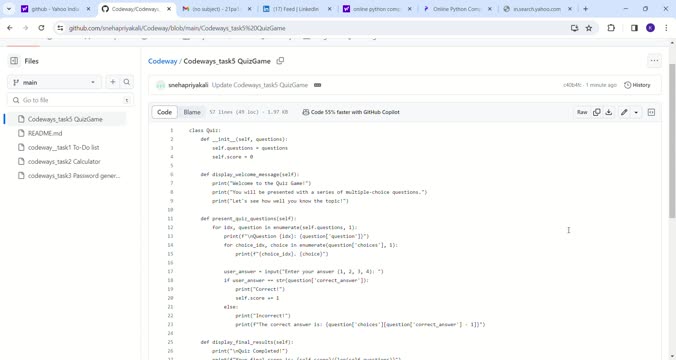 SnehaPriya Kali on LinkedIn: #codeways #python #quizgame #codewayintern ... SnehaPriya Kali on LinkedIn: #codeways #python #quizgame #codewayintern ...