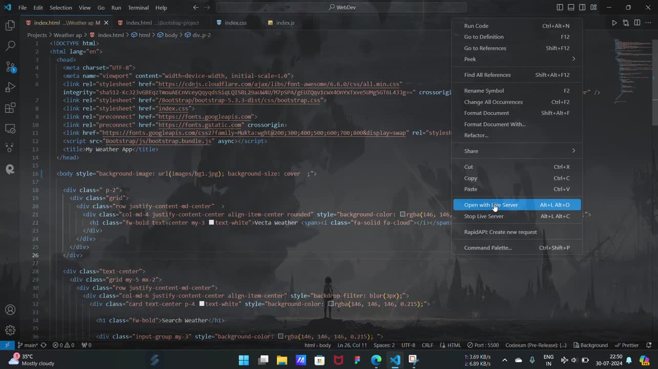 Hridayansh Awasthi on LinkedIn: Created a Weather app using bootstrap ... Hridayansh Awasthi on LinkedIn: Created a Weather app using bootstrap ...