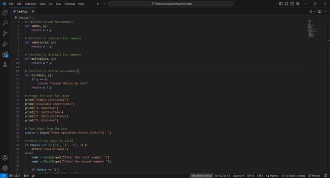Sakshi Huse on LinkedIn: #codsoft #pythonprogramming Sakshi Huse on LinkedIn: #codsoft #pythonprogramming