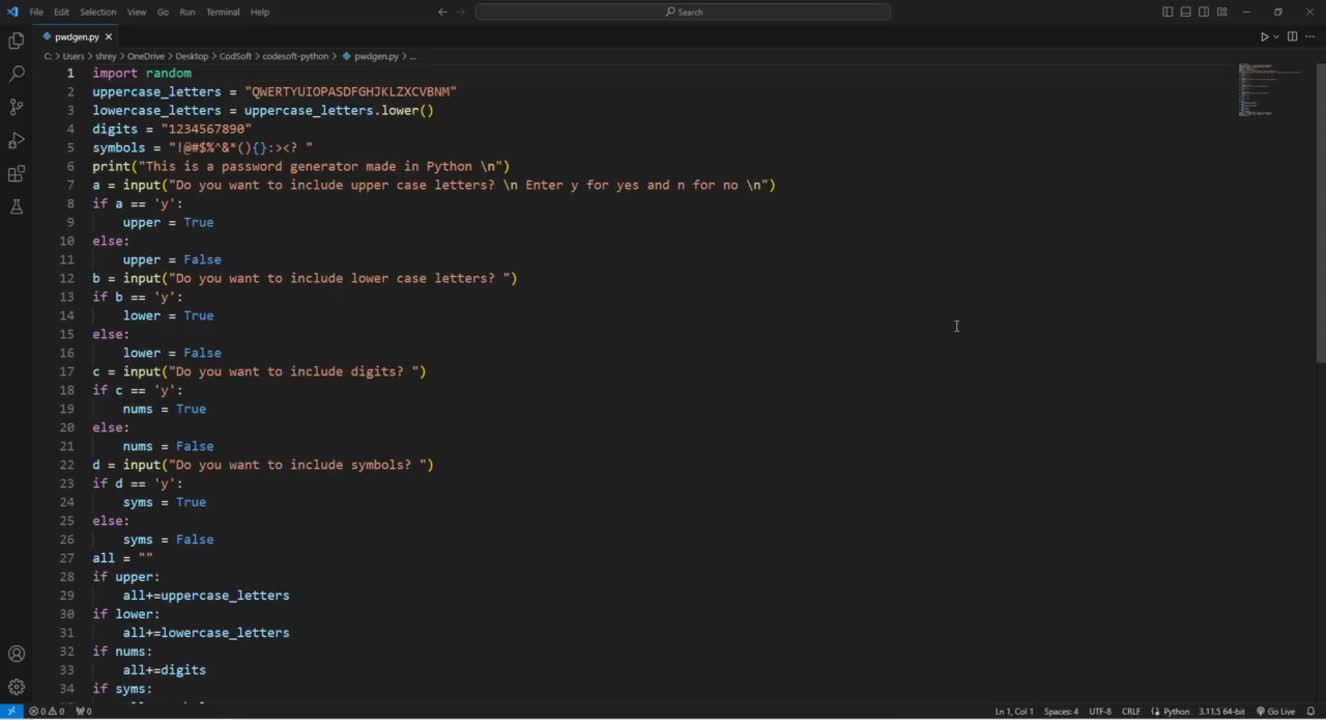 Shreyas Parameshwaran on LinkedIn: Password Generator using python for ... Shreyas Parameshwaran on LinkedIn: Password Generator using python for ...