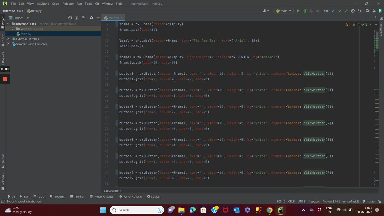 Litin Ommi on LinkedIn: #pythonprogramming #internpe Litin Ommi on LinkedIn: #pythonprogramming #internpe