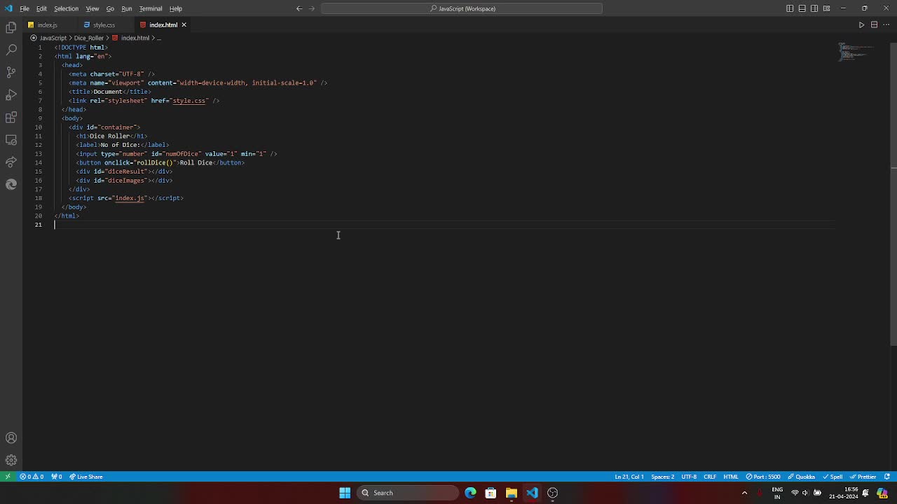 Rohit K on LinkedIn: #javascript #diceroller #miniproject #brocodetutorial Rohit K on LinkedIn: #javascript #diceroller #miniproject #brocodetutorial
