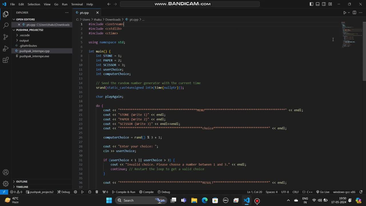 Pushpak Thakur on LinkedIn: #cplusplus #codingproject #internpe # ... Pushpak Thakur on LinkedIn: #cplusplus #codingproject #internpe # ...