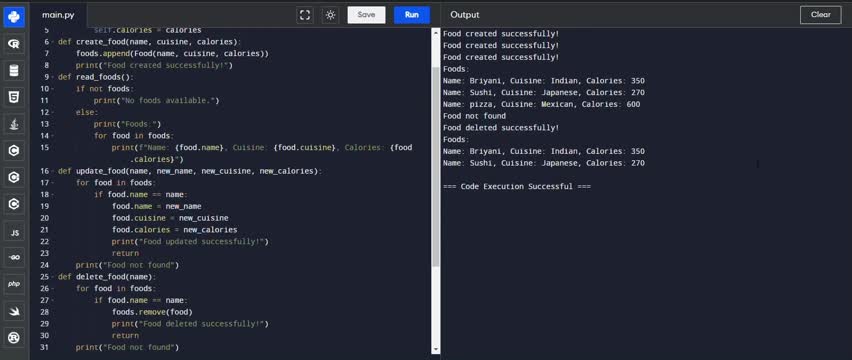 Srinithi D on LinkedIn: #python #crud #foodmanagement # ... Srinithi D on LinkedIn: #python #crud #foodmanagement # ...