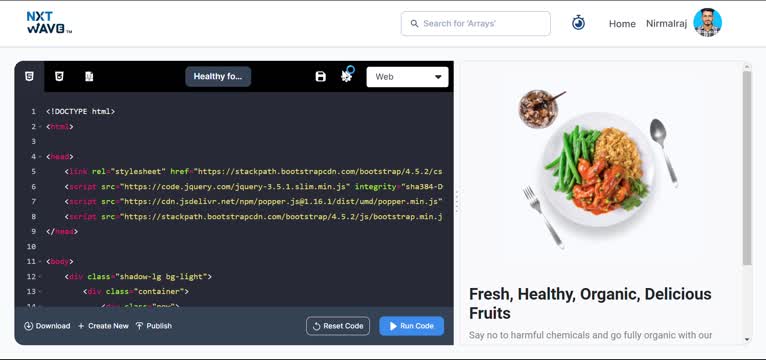 Practiced healthy food page with #nxtwave | Nirmalraj s posted on the ... Practiced healthy food page with #nxtwave | Nirmalraj s posted on the ...
