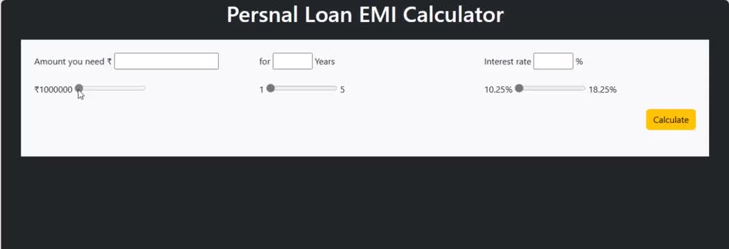 Naveen Pandey on LinkedIn: Loan EMI Calculator | Using JavaScript Code Naveen Pandey on LinkedIn: Loan EMI Calculator | Using JavaScript Code