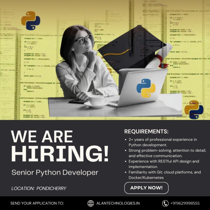 Alan Technologies LLP on LinkedIn: #hiring #pythondeveloper #techjobs # ... Alan Technologies LLP on LinkedIn: #hiring #pythondeveloper #techjobs # ...