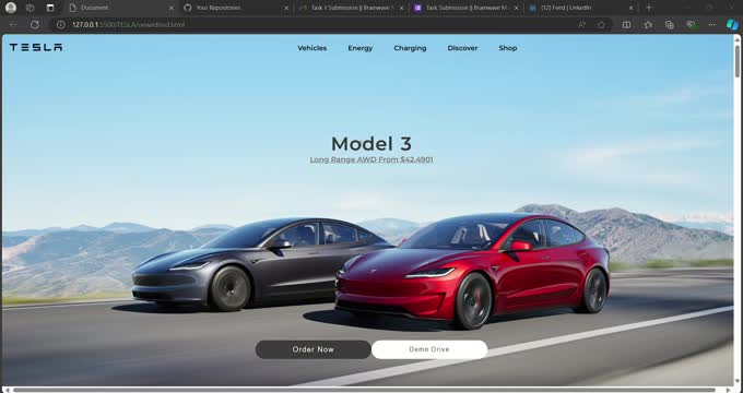 Aninda Sundar Borah on LinkedIn: Cloned the Tesla Website using HTML ... Aninda Sundar Borah on LinkedIn: Cloned the Tesla Website using HTML ...