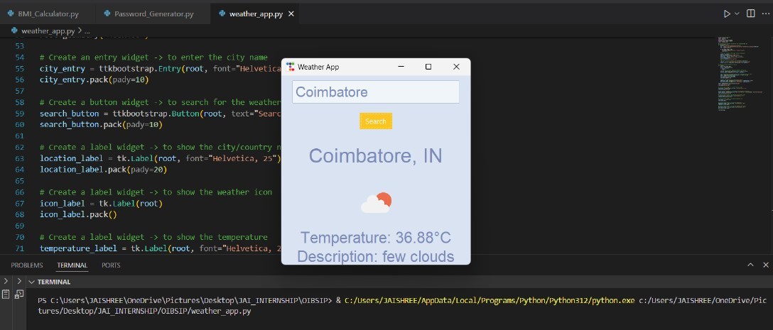 Jaishree Yuvaraj on LinkedIn: #python #weatherapp #internship # ... Jaishree Yuvaraj on LinkedIn: #python #weatherapp #internship # ...