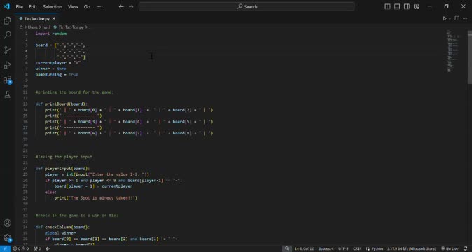 NIKHIL RAJ A on LinkedIn: #python #internpe #programming #tictactoe #coding NIKHIL RAJ A on LinkedIn: #python #internpe #programming #tictactoe #coding