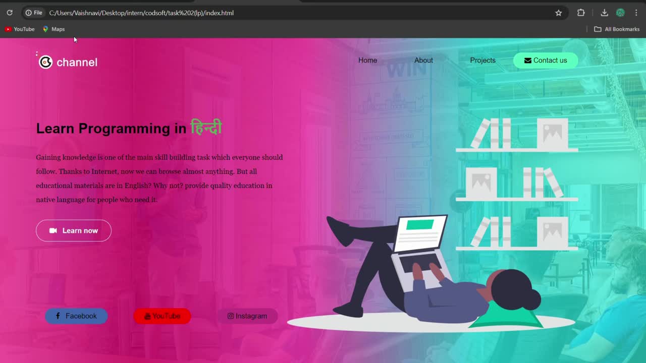 Vaishnavi N on LinkedIn: #webdevelopment #html #css #landingpage # ... Vaishnavi N on LinkedIn: #webdevelopment #html #css #landingpage # ...