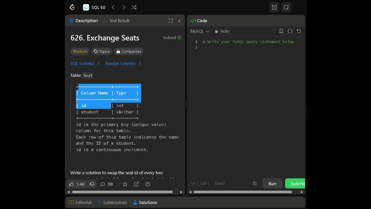Bhumika Biyani on LinkedIn: #sql50 #leetcode Bhumika Biyani on LinkedIn: #sql50 #leetcode