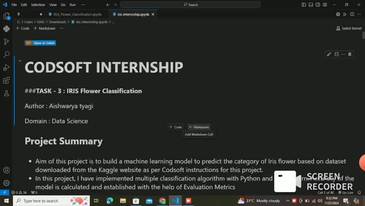Aishwarya Tyagi on LinkedIn: #codsoft #internship Aishwarya Tyagi on LinkedIn: #codsoft #internship