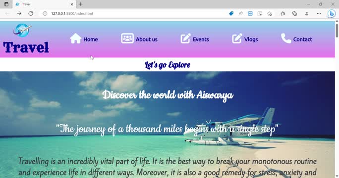 Aiswarya Joseph on LinkedIn: #project #html #css #travel #bootstrap5 # ... Aiswarya Joseph on LinkedIn: #project #html #css #travel #bootstrap5 # ...