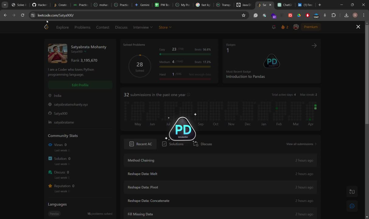Satyabrata Mohanty on LinkedIn: #leetcode #pandas #dataanalysis #python ... Satyabrata Mohanty on LinkedIn: #leetcode #pandas #dataanalysis #python ...