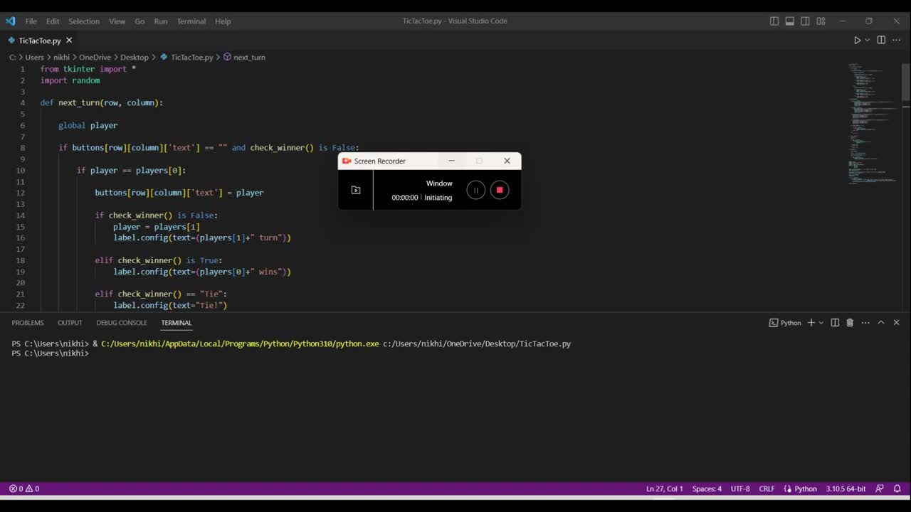 Nikhil Adari on LinkedIn: #internpe #tictactoe #python #internship Nikhil Adari on LinkedIn: #internpe #tictactoe #python #internship