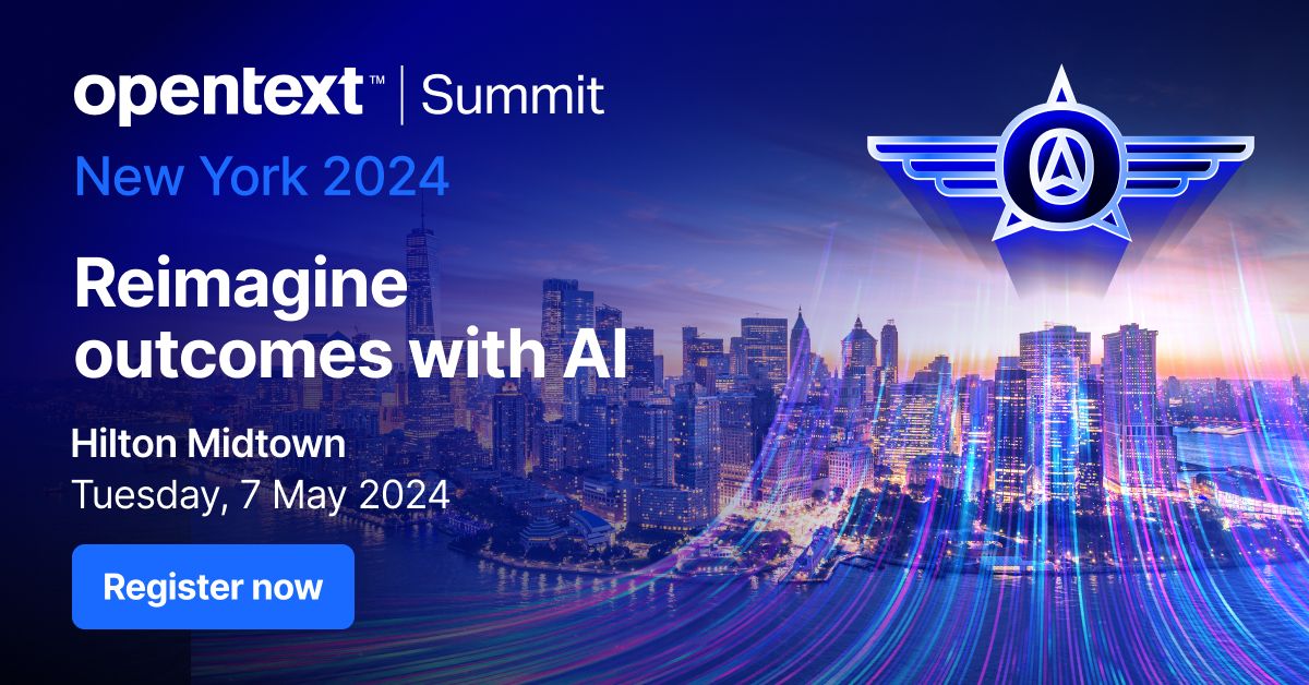 Michael Bolte on LinkedIn: OpenText Summit | New York 2024 Michael Bolte on LinkedIn: OpenText Summit | New York 2024