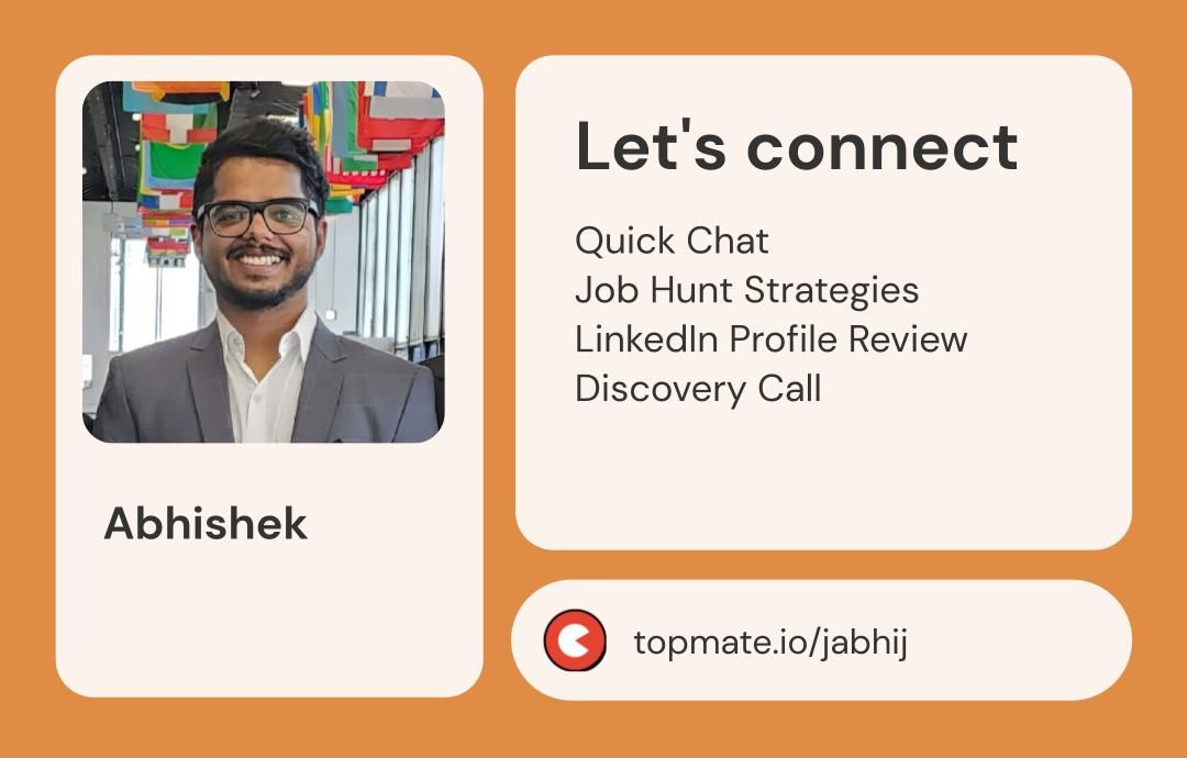 Abhishek Jaiswal on LinkedIn: #topmate #communitybuilding # ... Abhishek Jaiswal on LinkedIn: #topmate #communitybuilding # ...