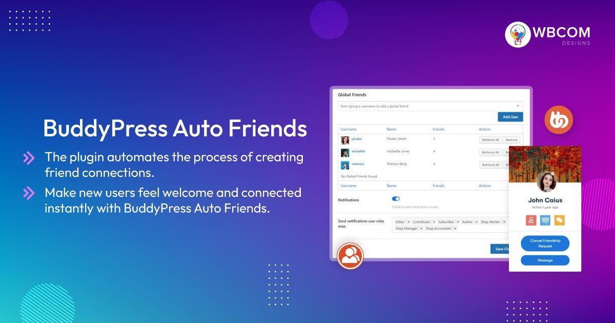 Wbcom Designs on LinkedIn: #wbcomdesigns #buddypress #autofriends # ... Wbcom Designs on LinkedIn: #wbcomdesigns #buddypress #autofriends # ...