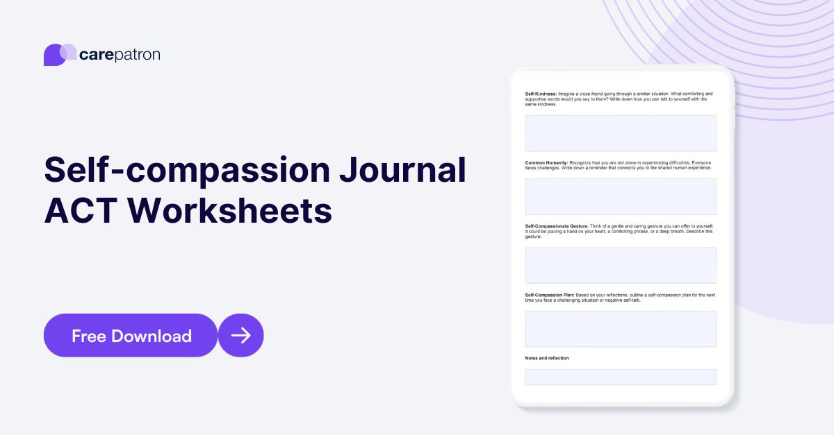 Carepatron on LinkedIn: Self-compassion Journal ACT Worksheet & Example ... Carepatron on LinkedIn: Self-compassion Journal ACT Worksheet & Example ...