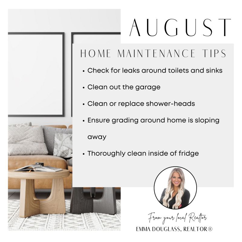 Emma Douglass on LinkedIn: August Home Maintenance Tips! Emma Douglass on LinkedIn: August Home Maintenance Tips!