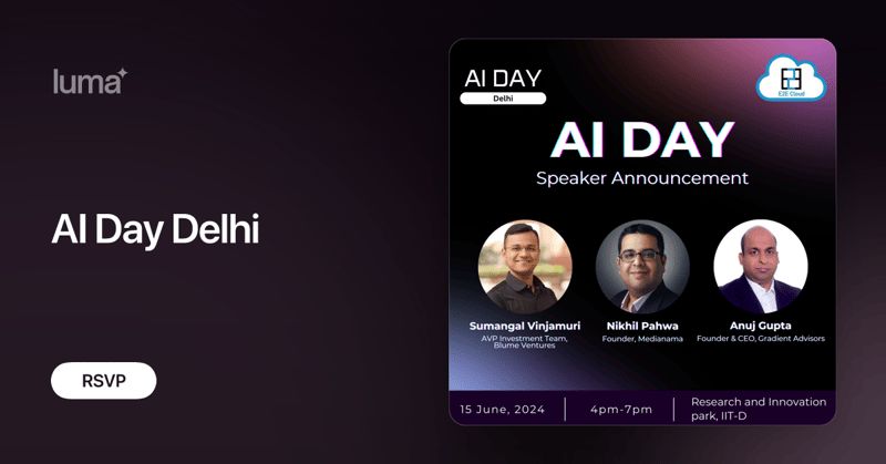 Mohamed Imran K R on LinkedIn: AI Day Delhi · Luma Mohamed Imran K R on LinkedIn: AI Day Delhi · Luma