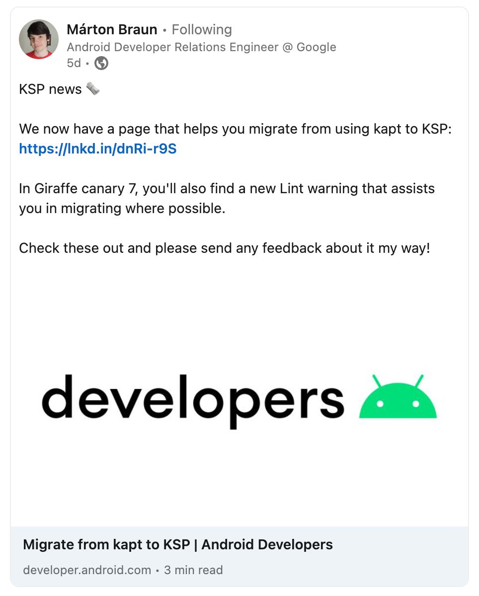 Gradle Inc. on LinkedIn: Migrate from KAPT to Kotlin KSP? Not the best ... Gradle Inc. on LinkedIn: Migrate from KAPT to Kotlin KSP? Not the best ...
