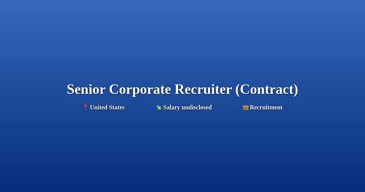 DailyRemote on LinkedIn: Senior Corporate Recruiter (Contract) at Honor DailyRemote on LinkedIn: Senior Corporate Recruiter (Contract) at Honor