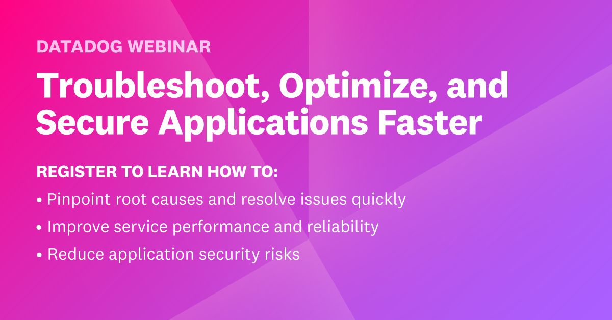 Datadog on LinkedIn: Datadog APM Webinar: Troubleshoot, Optimize, and ... Datadog on LinkedIn: Datadog APM Webinar: Troubleshoot, Optimize, and ...