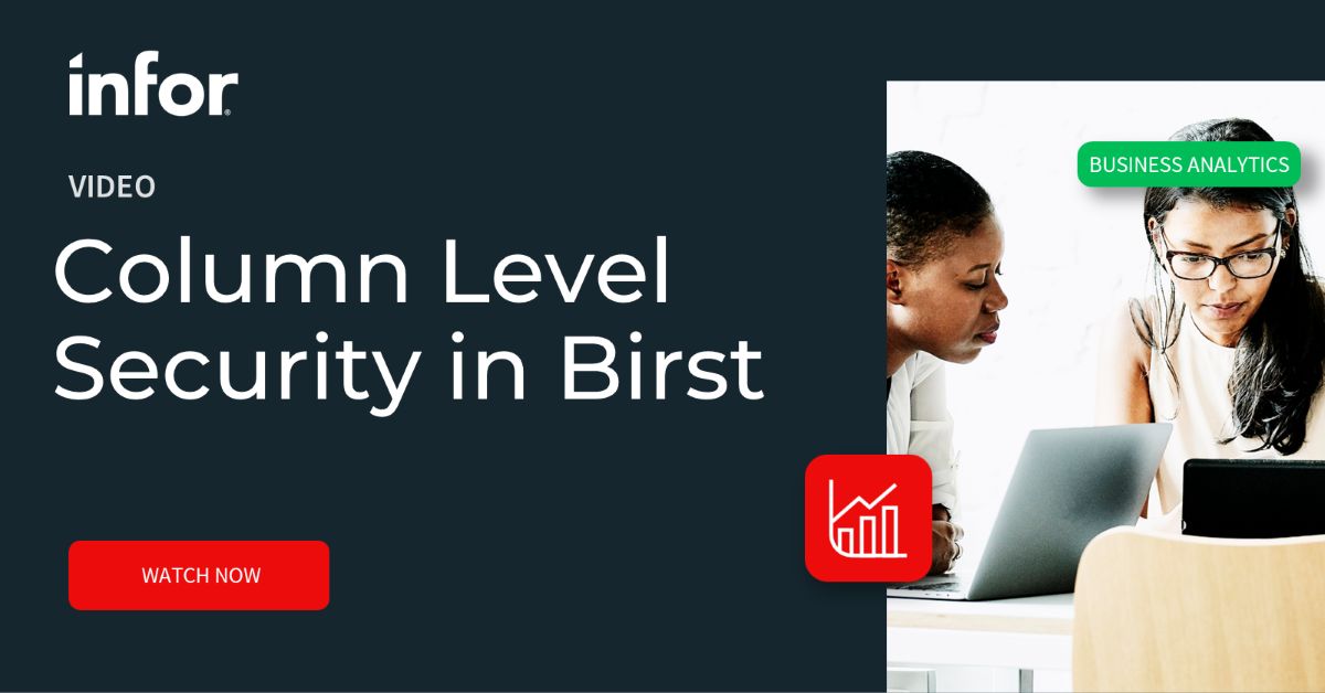 James Gardiner on LinkedIn: Setting up Column Level Security in Infor Birst James Gardiner on LinkedIn: Setting up Column Level Security in Infor Birst