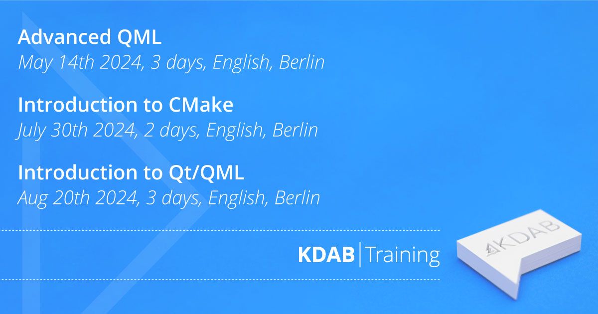 KDAB on LinkedIn: #qml #cmake #qtdev #training KDAB on LinkedIn: #qml #cmake #qtdev #training