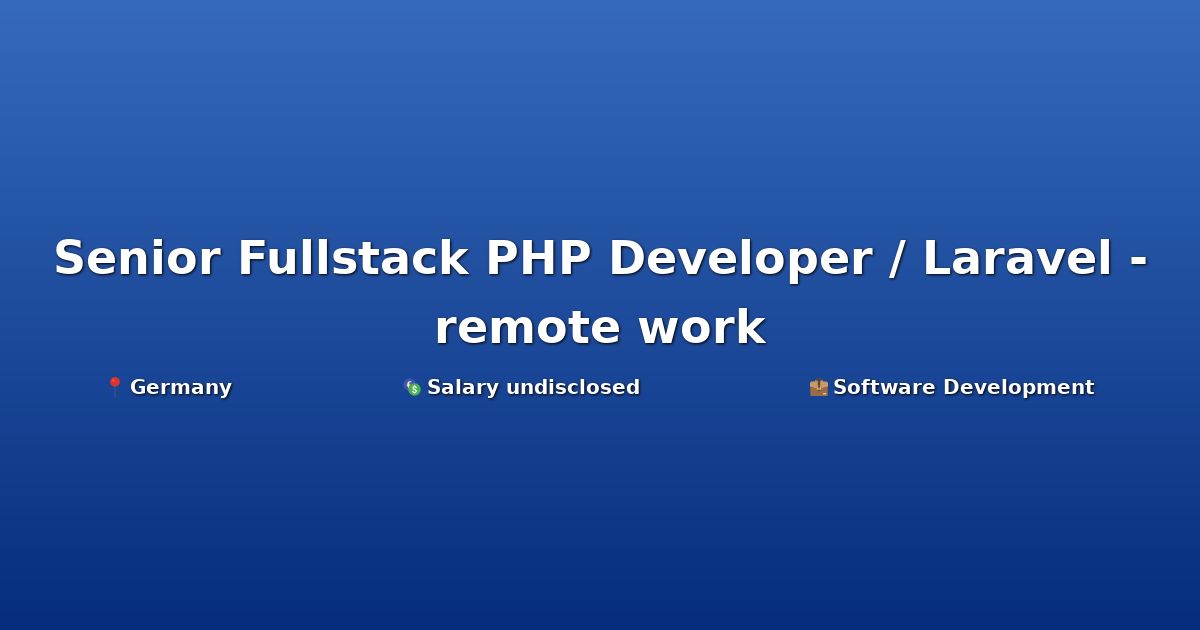 DailyRemote on LinkedIn: Senior Fullstack PHP Developer / Laravel ... DailyRemote on LinkedIn: Senior Fullstack PHP Developer / Laravel ...