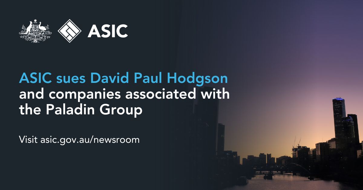 ASIC on LinkedIn: ASIC sues David Paul Hodgson and companies associated ... ASIC on LinkedIn: ASIC sues David Paul Hodgson and companies associated ...