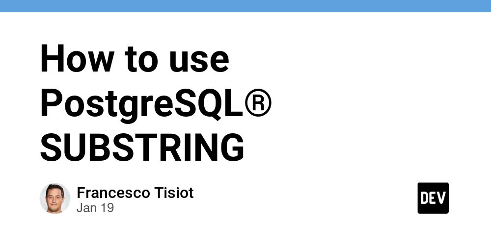 Seth Luersen on LinkedIn: How to use PostgreSQL® SUBSTRING Seth Luersen on LinkedIn: How to use PostgreSQL® SUBSTRING
