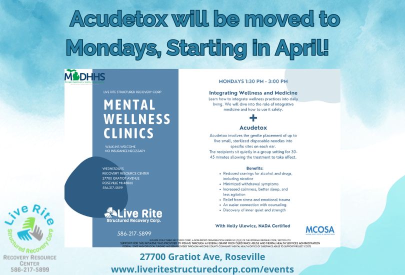 Brenda Maks on LinkedIn: In April, Live Rite will be moving Acudetox ... Brenda Maks on LinkedIn: In April, Live Rite will be moving Acudetox ...