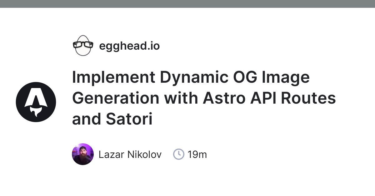 egghead.io on LinkedIn: Implement Dynamic OG Image Generation with ... egghead.io on LinkedIn: Implement Dynamic OG Image Generation with ...