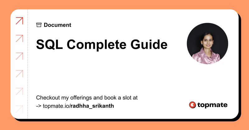 Radhha Srikanth on LinkedIn: SQL Complete Guide with Radhha Srikanth Radhha Srikanth on LinkedIn: SQL Complete Guide with Radhha Srikanth