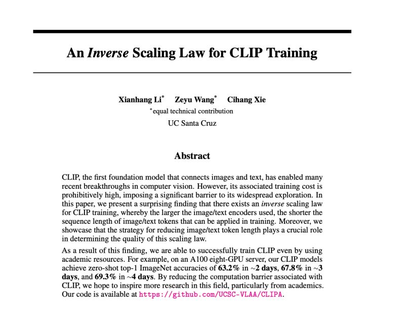 Ahsen Khaliq on LinkedIn: An Inverse Scaling Law for CLIP Training abs ... Ahsen Khaliq on LinkedIn: An Inverse Scaling Law for CLIP Training abs ...