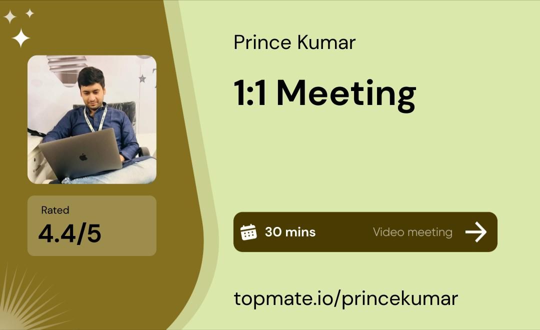Prince Kumar on LinkedIn: 1:1 Meeting with Prince Kumar Prince Kumar on LinkedIn: 1:1 Meeting with Prince Kumar