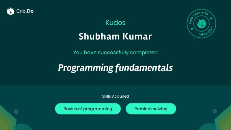 Shubham Kumar on LinkedIn: #learnbydoing #criodo #softwaredevelopment # ... Shubham Kumar on LinkedIn: #learnbydoing #criodo #softwaredevelopment # ...