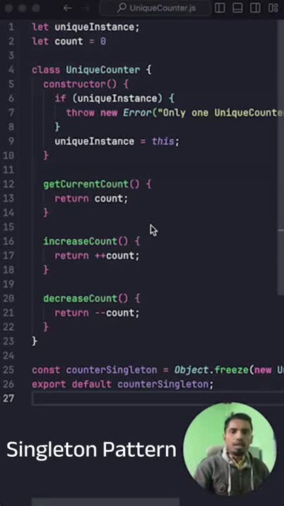 MOHIBUR RAHMAN on LinkedIn: 🚀 JavaScript Singleton Pattern 🔍 Elevate ... MOHIBUR RAHMAN on LinkedIn: 🚀 JavaScript Singleton Pattern 🔍 Elevate ...