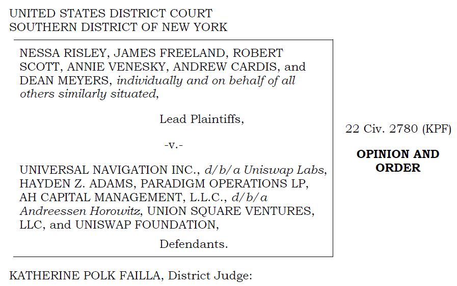 Michael Bacina on LinkedIn: Dismissed! Judge rejects Uniswap class action Michael Bacina on LinkedIn: Dismissed! Judge rejects Uniswap class action