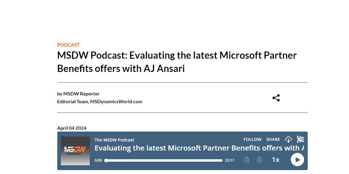 MSDynamicsWorld.com (MSDW) on LinkedIn: MSDW Podcast: Evaluating the ... MSDynamicsWorld.com (MSDW) on LinkedIn: MSDW Podcast: Evaluating the ...